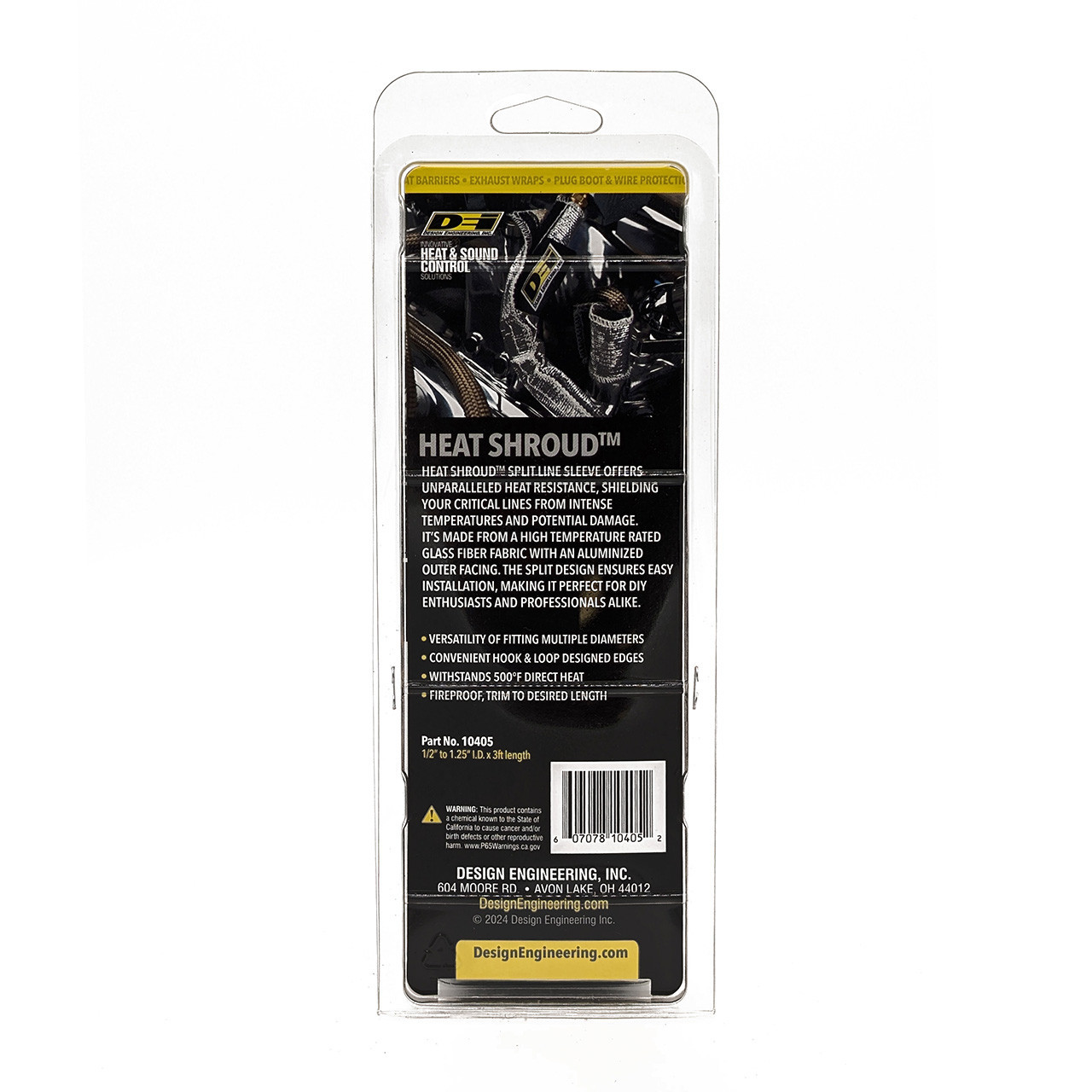Heat Shroud™ - 1/2 - 1-1/4" x 36" - Design Engineering, Inc