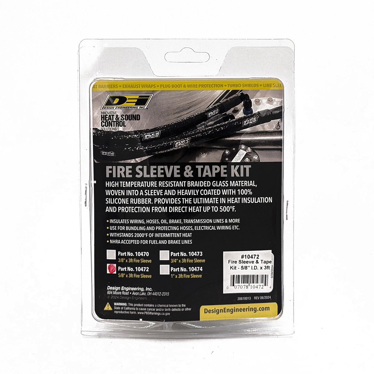 Fire Sleeve™ & Tape Kit - 5/8" x 36" - Design Engineering, Inc
