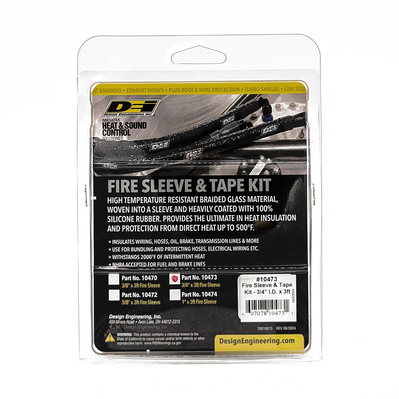 Fire Sleeve™ & Tape Kit - 3/4" x 36" - Design Engineering, Inc