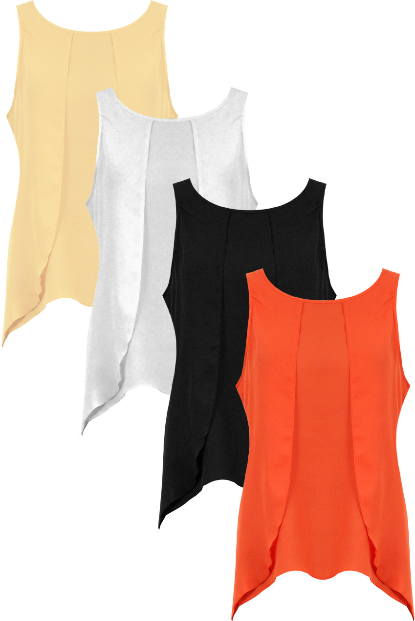 Front & Back Layered High Low Tops - 4 Colours - Babez London