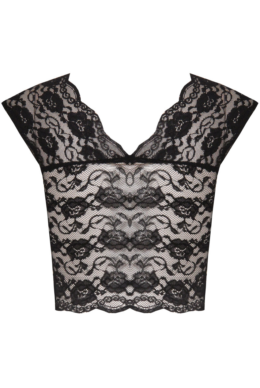 Lined Front Lace Crop Top - 2 Colours - Babez London