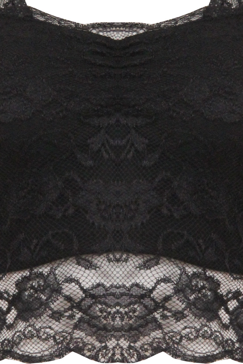 Lined Front Lace Crop Top - 2 Colours - Babez London
