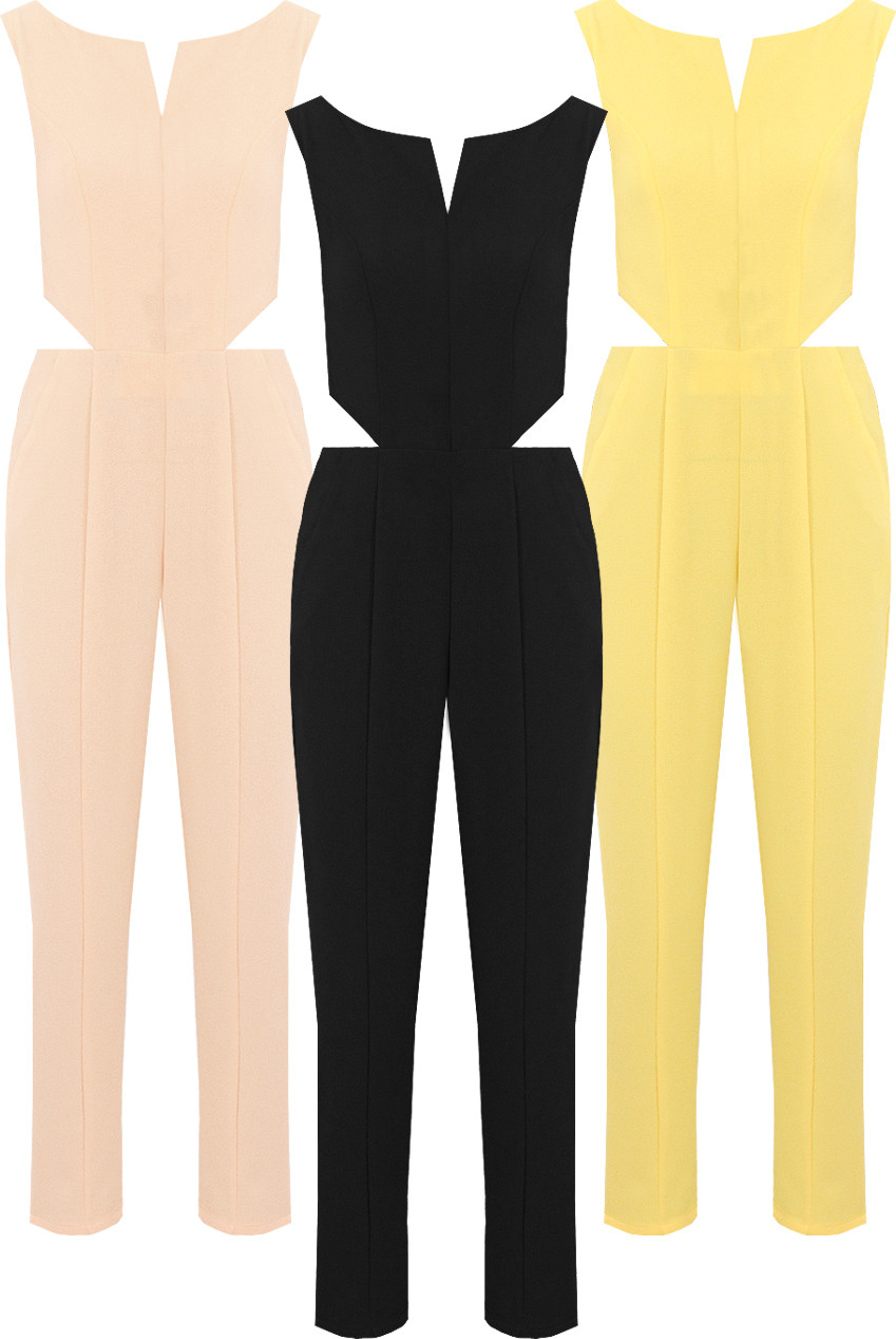 Side Cut Out Back Zip Up Jumpsuit - 3 Colours- Buy Fashion Wholesale in ...