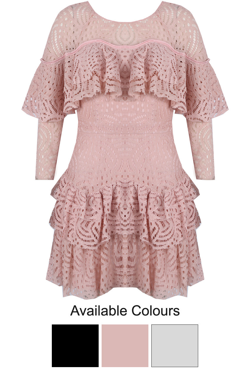 Laced Frill Mini Dress - Buy Fashion Wholesale in The UK