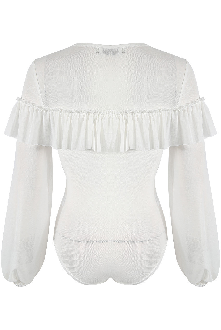 Mesh Frill Trim Bodysuit - Buy Fashion Wholesale in The UK
