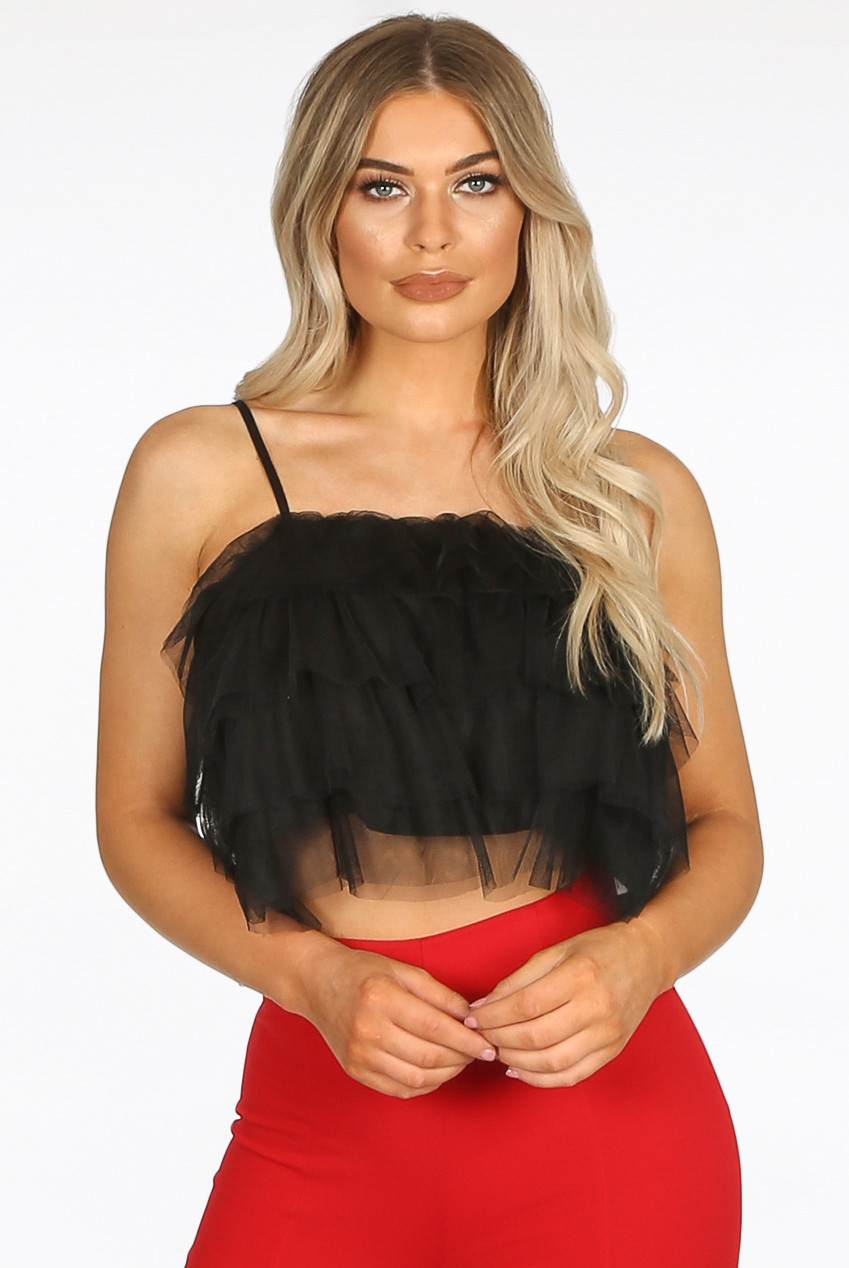 Tulle Tiered Cropped Cami - Buy Fashion Wholesale in The UK