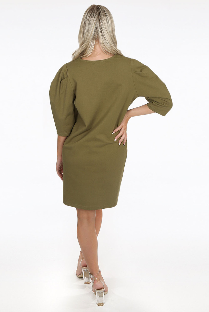 Puff Sleeve Shift Dress - Buy Fashion Wholesale in The UK