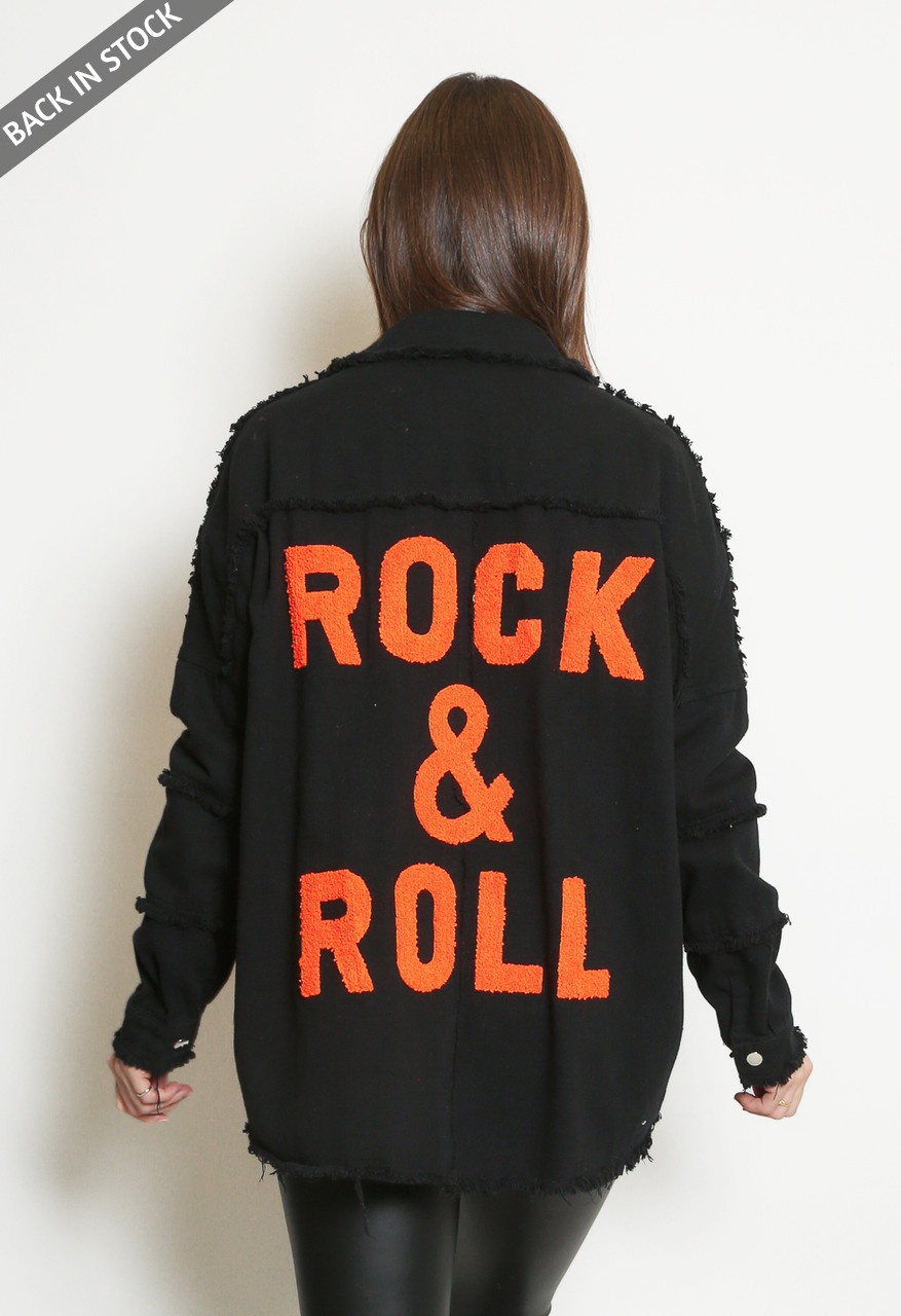 Rock & Roll Embossed Denim Oversize Jacket - Buy Fashion Wholesale in ...