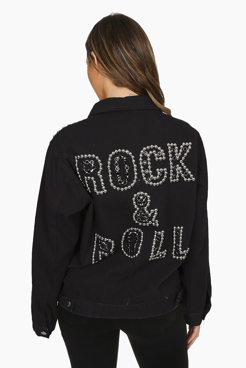Rock & Roll Studded Denim Jacket - Buy Fashion Wholesale in The UK