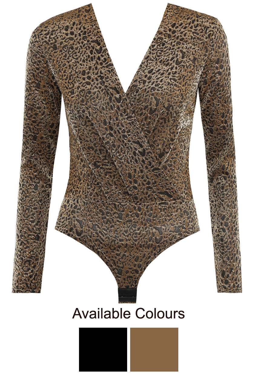 Animal Print Wrap Bodysuit - Buy Fashion Wholesale in The UK
