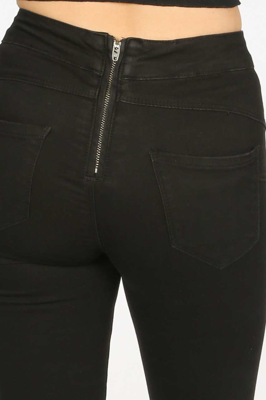 Back Zip Up Button Up Skinny Jeans - Buy Fashion Wholesale in The UK