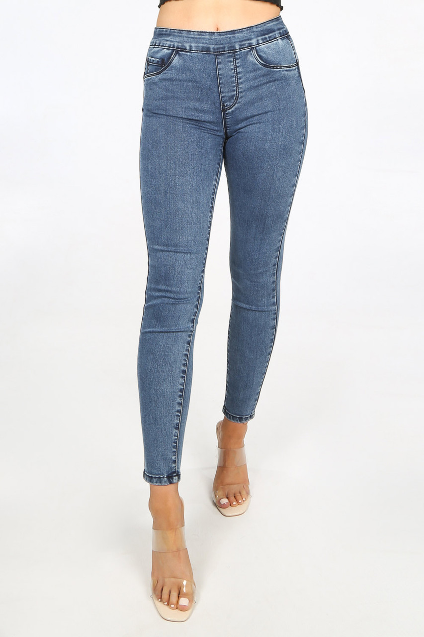 Back Zip Up Button Up Skinny Jeans - Buy Fashion Wholesale in The UK