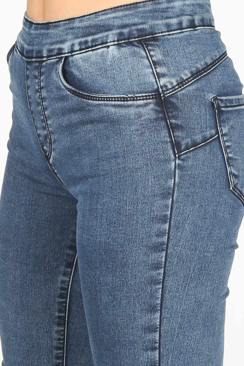 Back Zip Up Button Up Skinny Jeans - Buy Fashion Wholesale in The UK