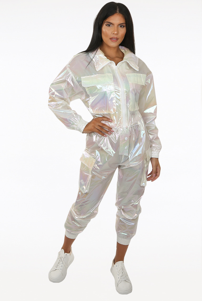 Reflective Cropped Zip Up Jacket - Buy Fashion Wholesale in The UK