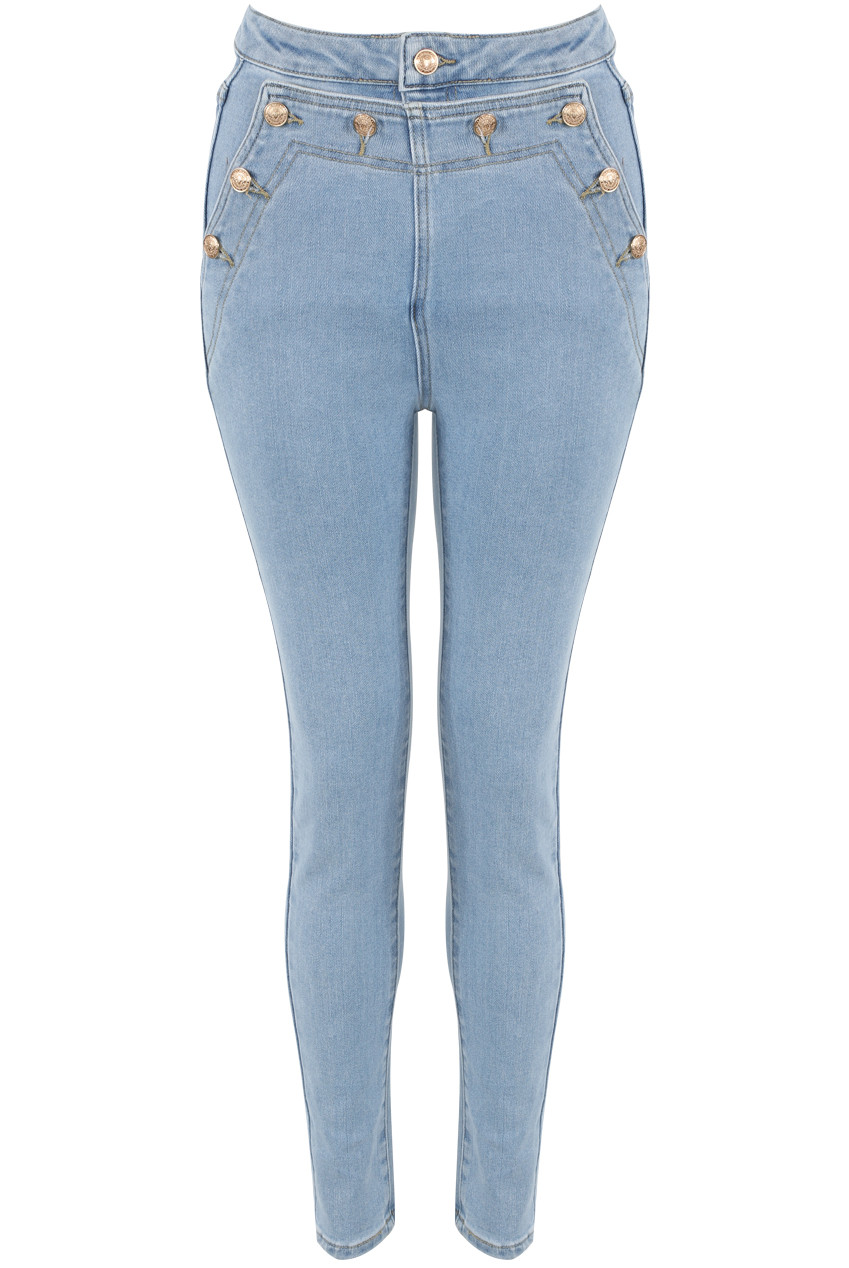 Dual Flapped Golden Buttons Jeans - Buy Fashion Wholesale in The UK