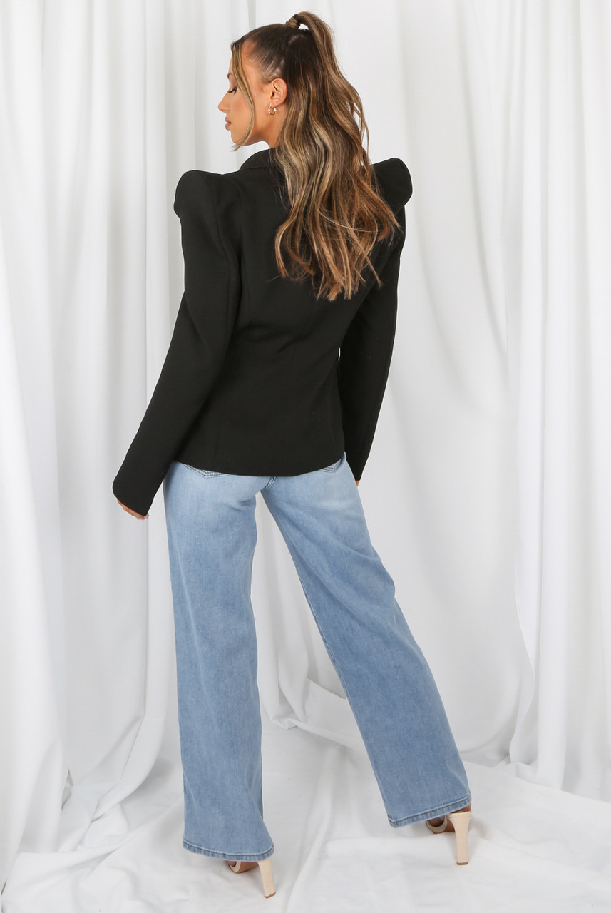 Exaggerated Shoulder Double Breasted Blazer - Buy Fashion Wholesale in ...