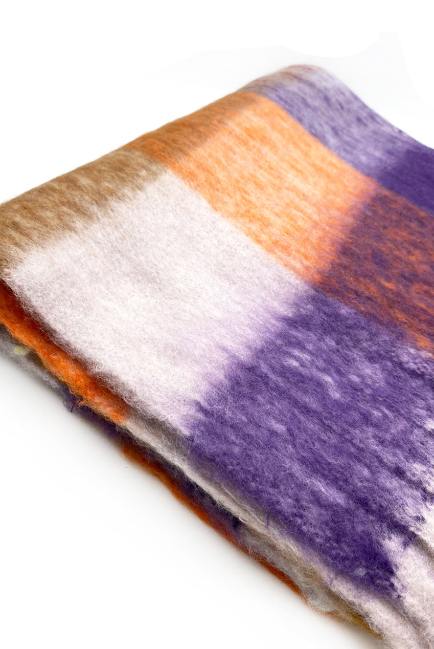 Check Print Fluffy Knit Scarf - Buy Fashion Wholesale in The UK