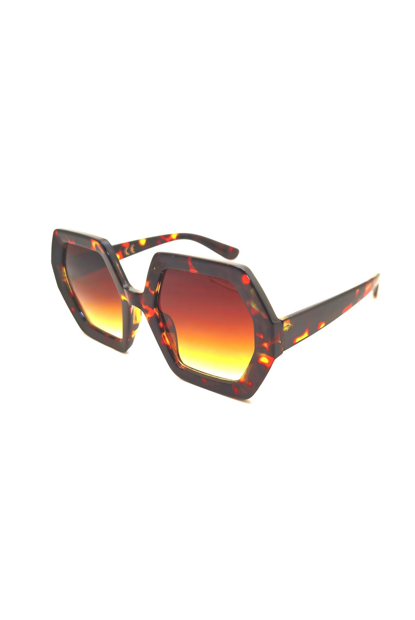 Oversized Hexagon Gradient Sunglasses