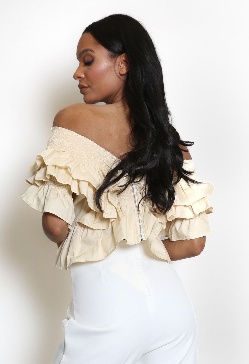 Ruffle V Neck Peplum Top - Buy Fashion Wholesale in The UK