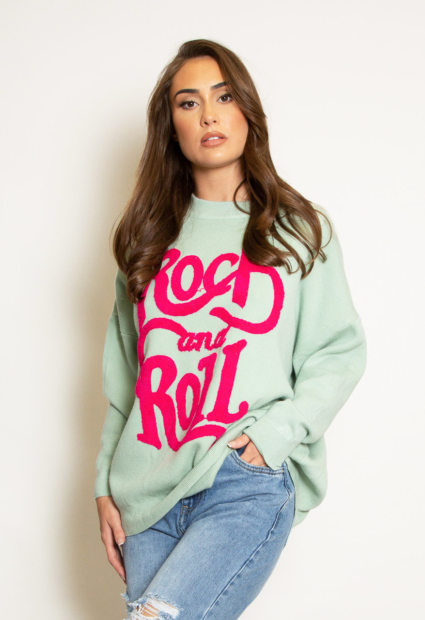 Rock And Roll Round Neck Jumper - Buy Fashion Wholesale in The UK