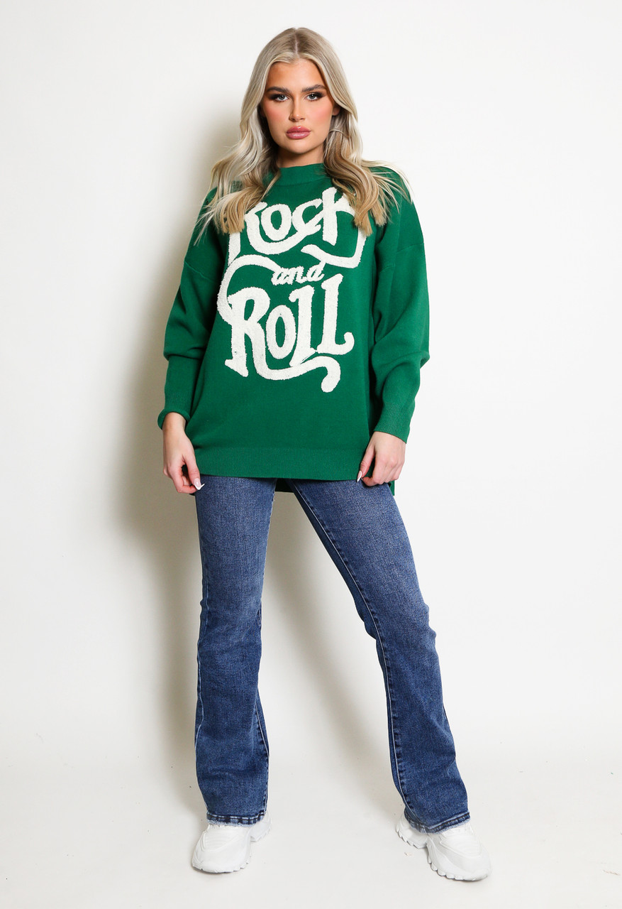 Rock And Roll Round Neck Jumper - Buy Fashion Wholesale in The UK