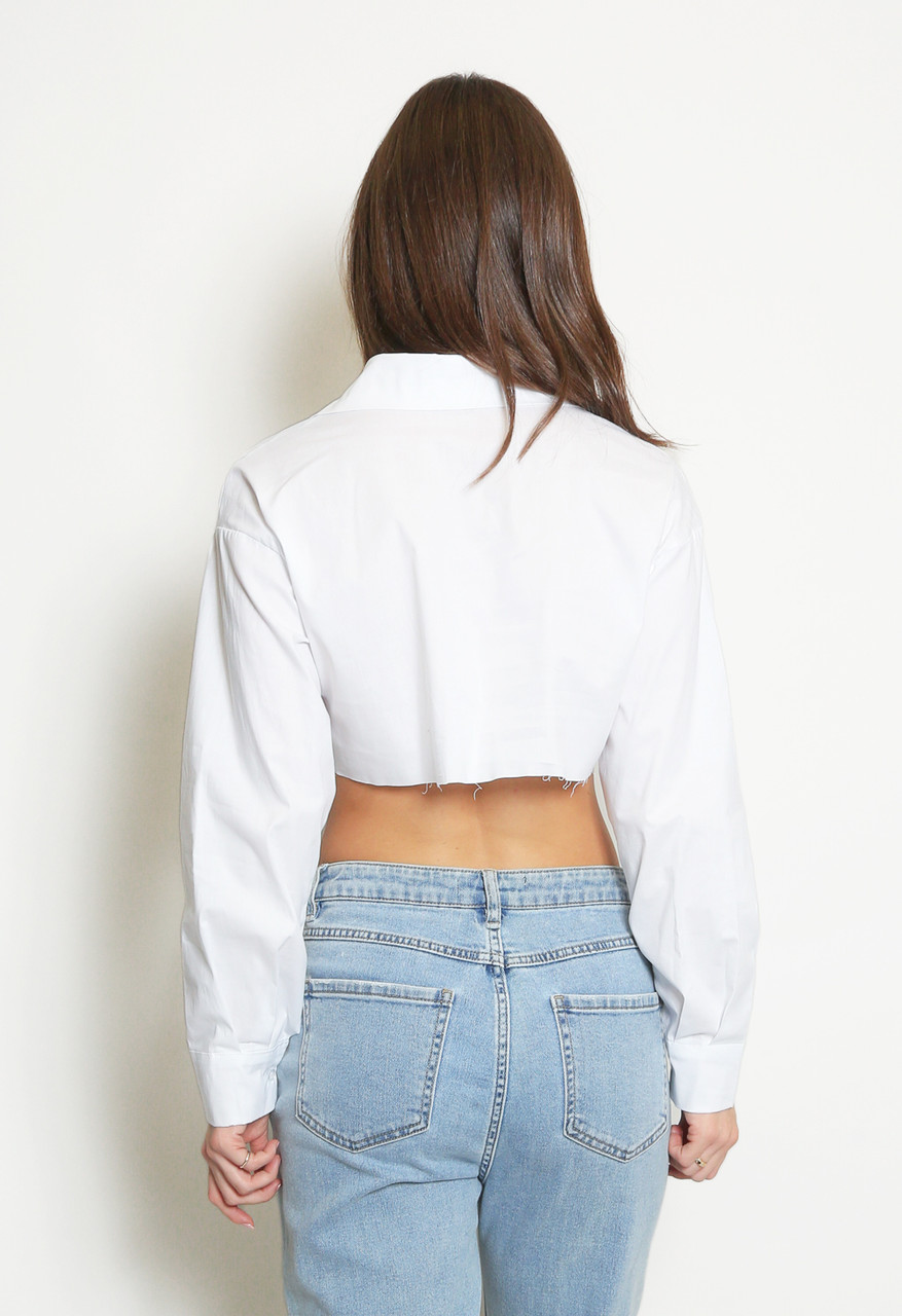 Raw Hem Cropped Shirt - Buy Fashion Wholesale in The UK