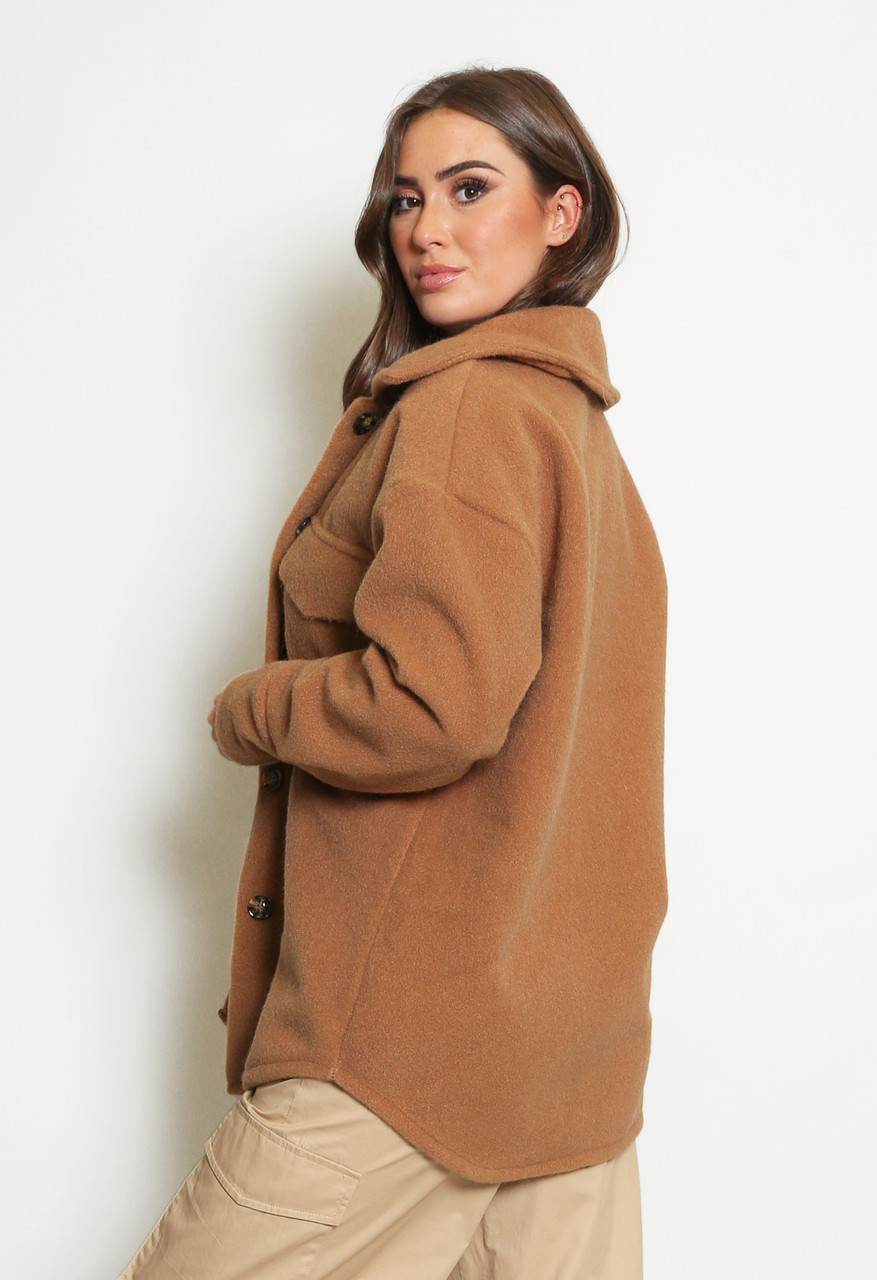Wool Look Shacket- Buy Fashion Wholesale in The UK