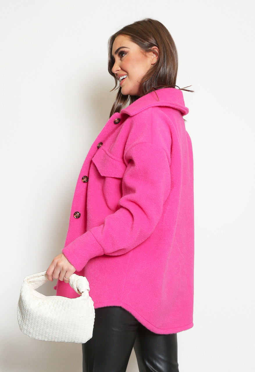 Wool Look Shacket- Buy Fashion Wholesale in The UK