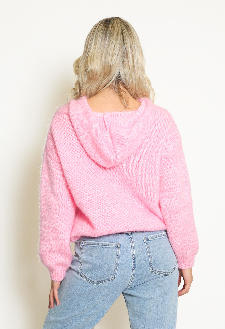 Knitted Hoodie With LA Motif - Buy Fashion Wholesale in The UK