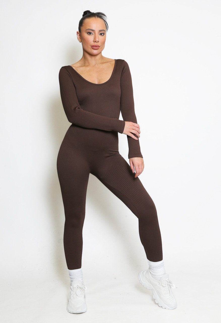 Ribbed Scoop Neck Unitard - Buy Fashion Wholesale in The UK