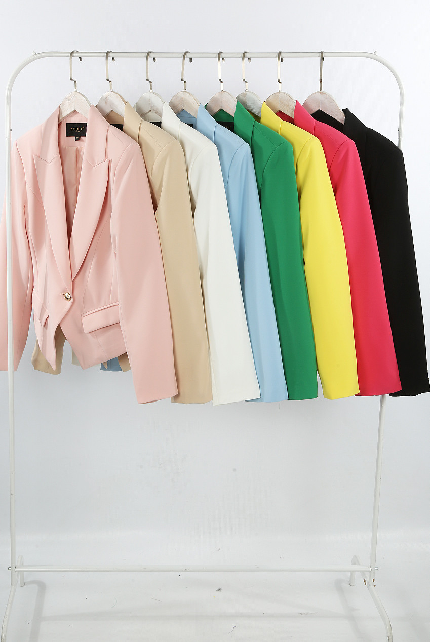 Tailored Cropped One Button Blazer - Buy Fashion Wholesale in The UK