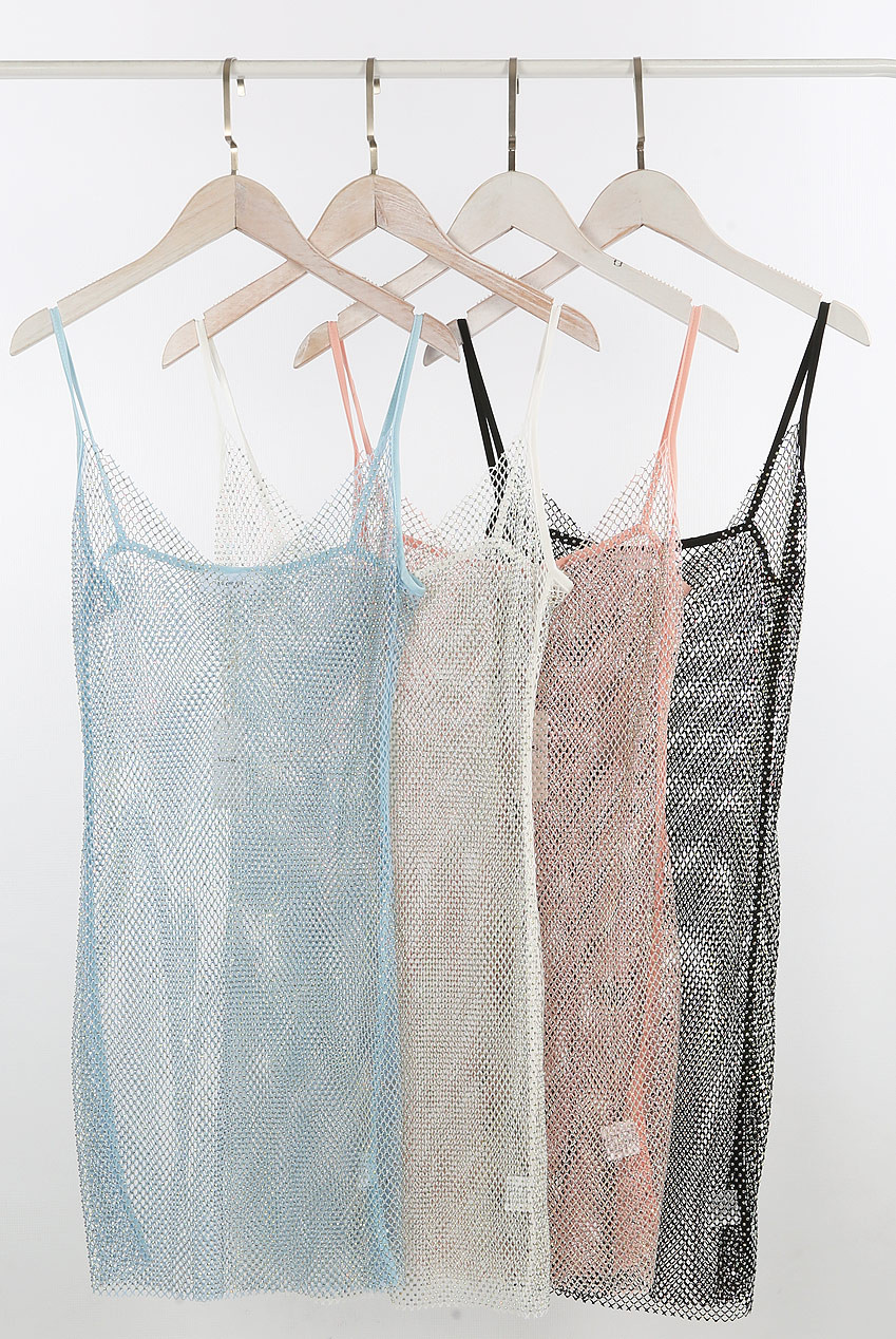 Diamante Sheer Cami Dress- Buy Fashion Wholesale in The UK