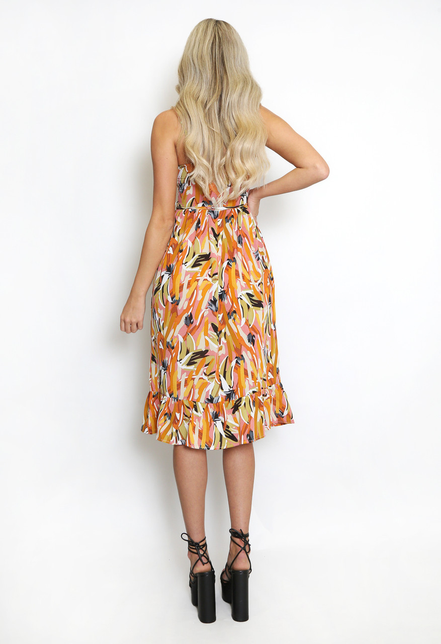 Stroke Print Summer Midi Dress - Buy Fashion Wholesale in The UK