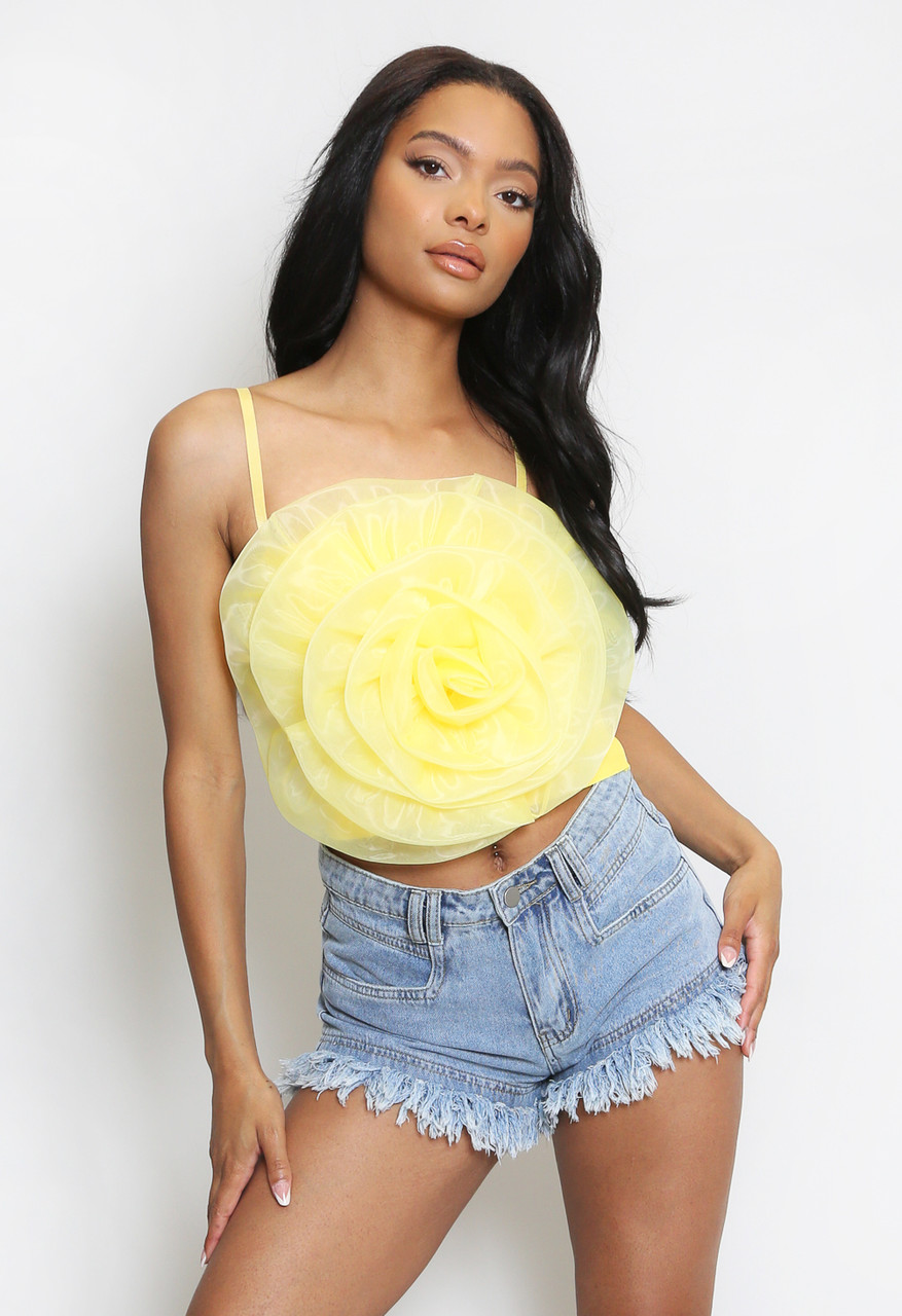 Tulle Rosette Crop Tops - Buy Fashion Wholesale in The UK
