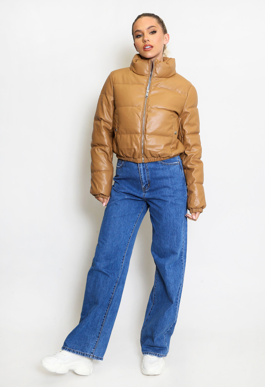 Pu Cropped Puffer Jacket Buy Fashion Wholesale In The Uk