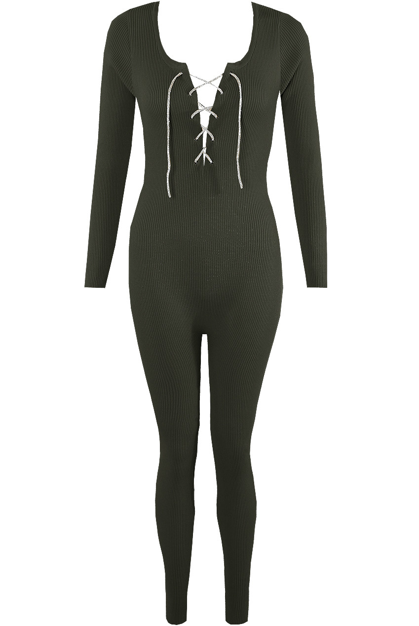 Diamante Tie Knitted Unitard - Buy Fashion Wholesale in The UK