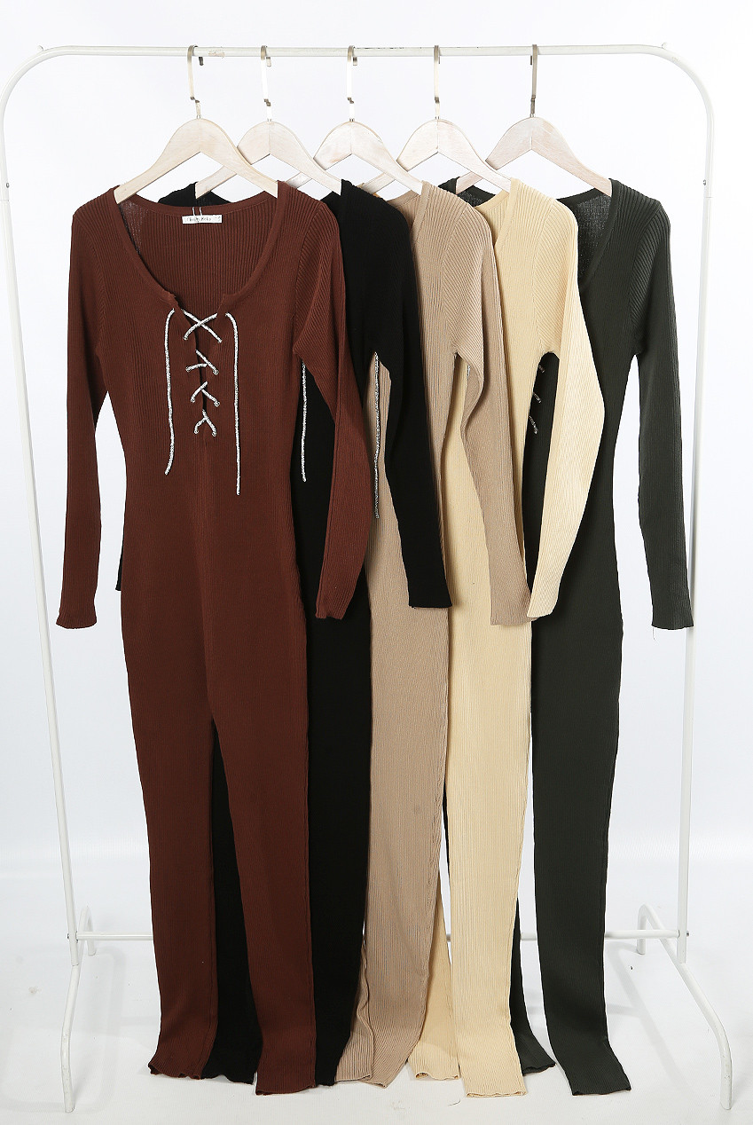 Diamante Tie Knitted Unitard - Buy Fashion Wholesale in The UK