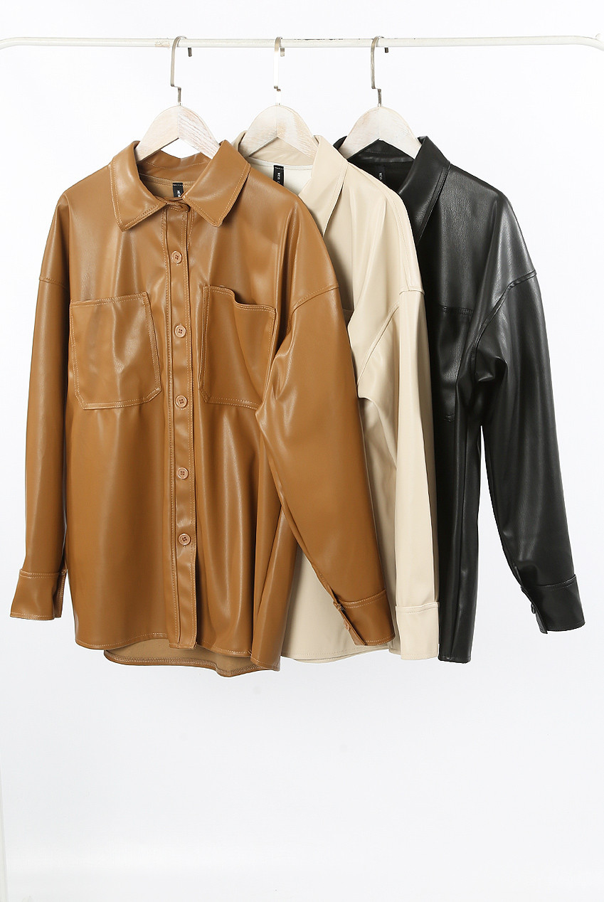 PU Oversized Shacket - Buy Fashion Wholesale in The UK