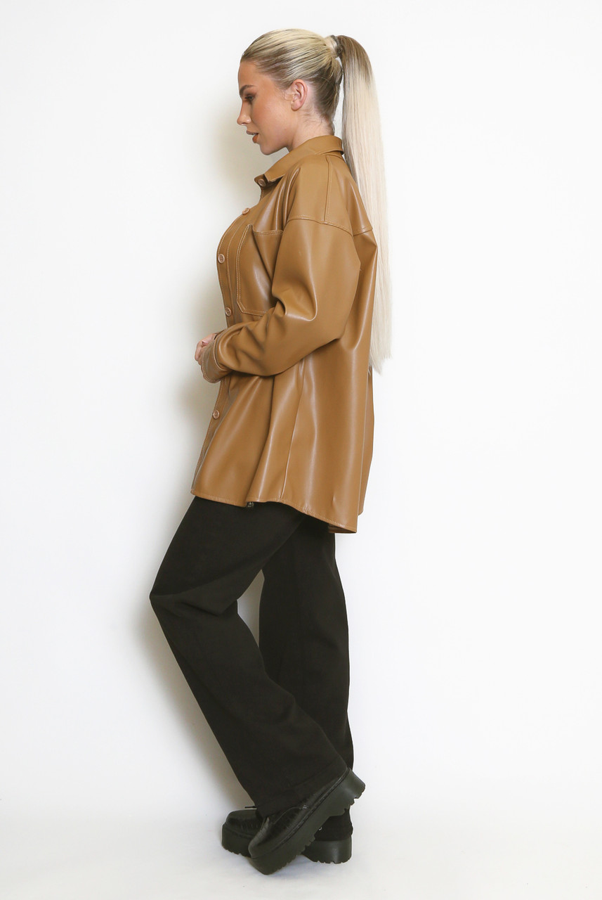 PU Oversized Shacket - Buy Fashion Wholesale in The UK