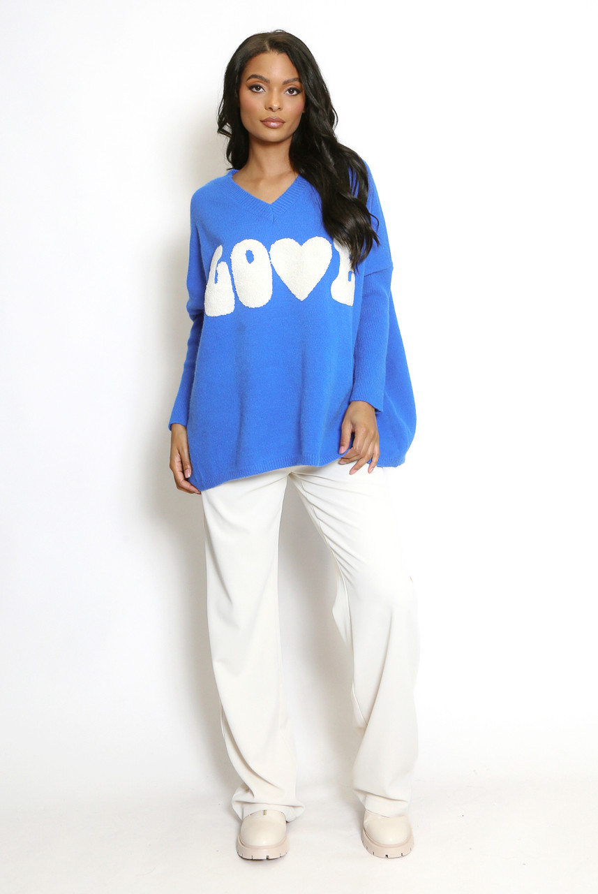 Love Slogan V Neck Jumper - Buy Fashion Wholesale in The UK
