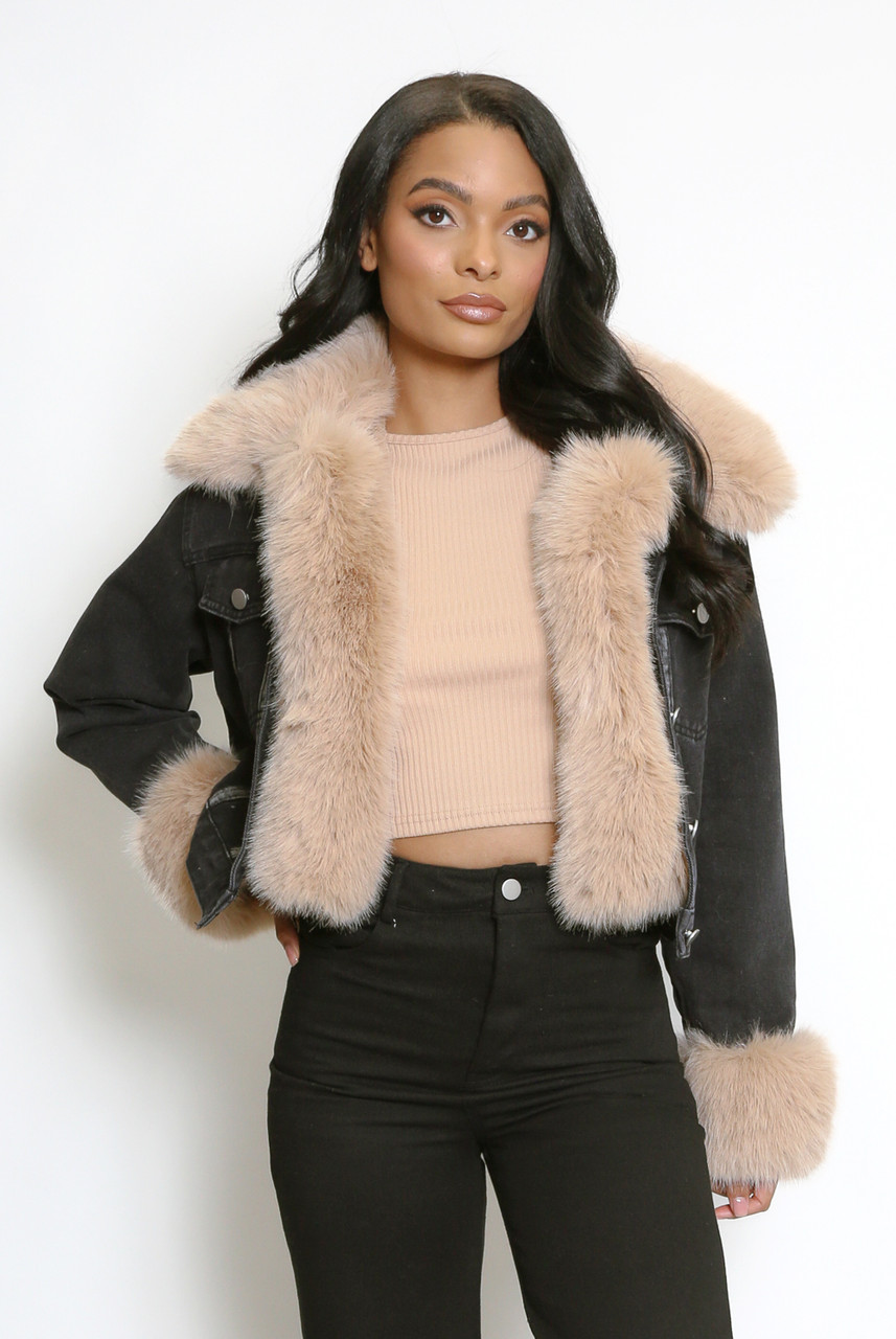Fur Trim Denim Jacket - Buy Fashion Wholesale in The UK