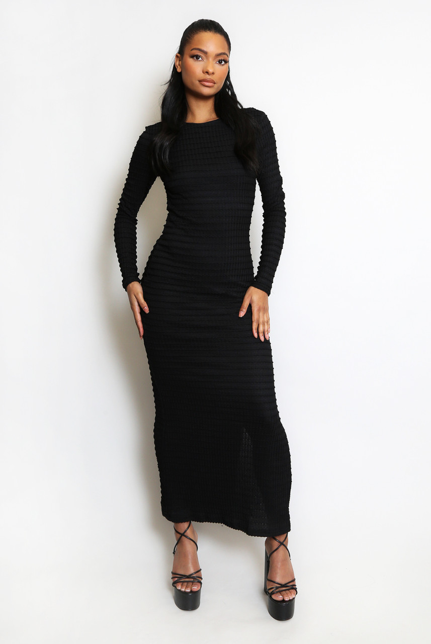 Open Back Side Slit Maxi Dress - Buy Fashion Wholesale in The UK
