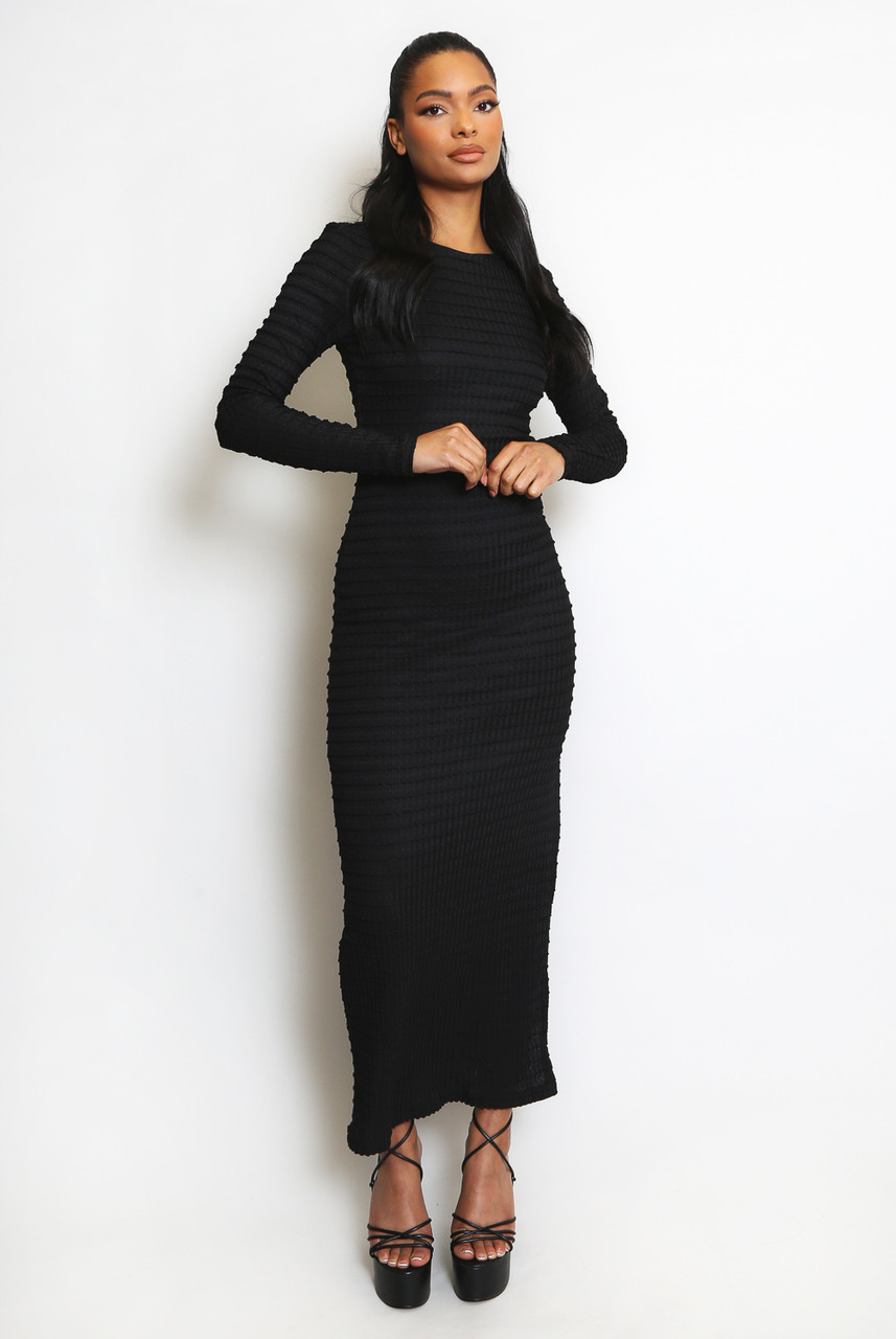 Open Back Side Slit Maxi Dress - Buy Fashion Wholesale in The UK