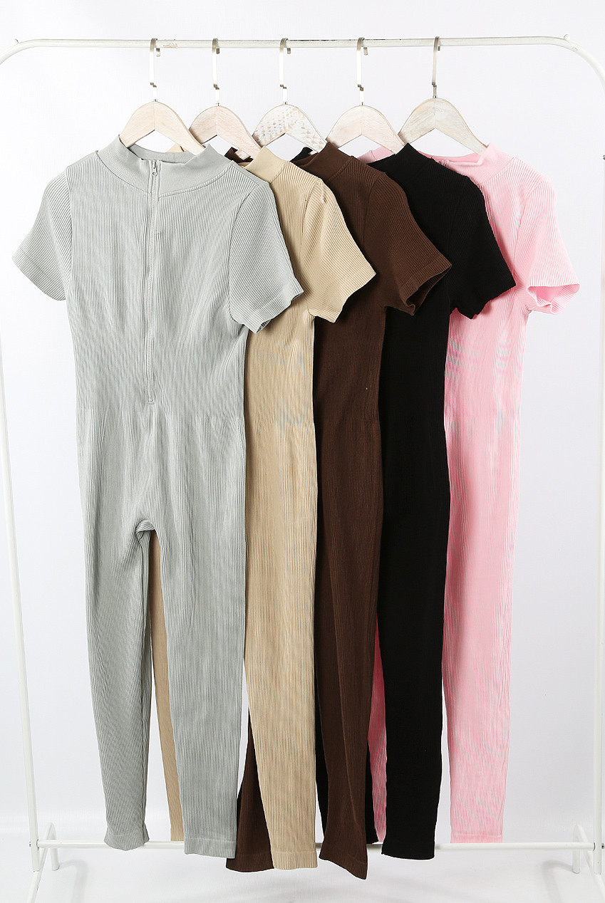 Ribbed Half Zip Up Unitard - Buy Fashion Wholesale in The UK