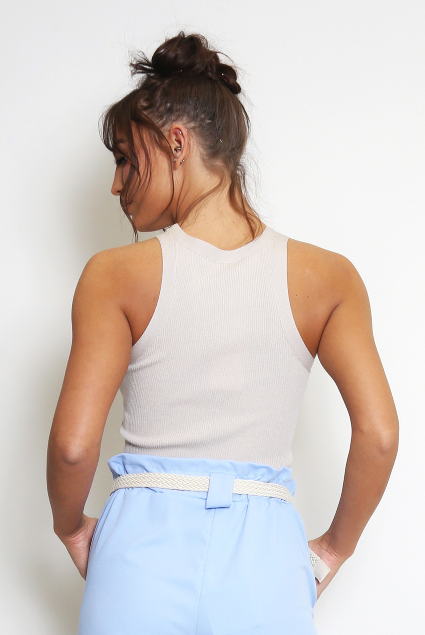 Fine Knit Ribbed Round Neck Crop Tops - Buy Fashion Wholesale in The UK