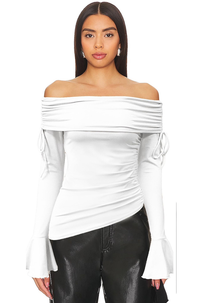 Ruched Side Bardot Top- Buy Fashion Wholesale in The UK