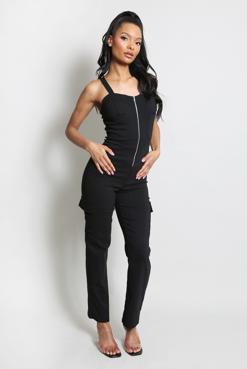 Zip Front Cargo Jumpsuit - Buy Fashion Wholesale in The UK
