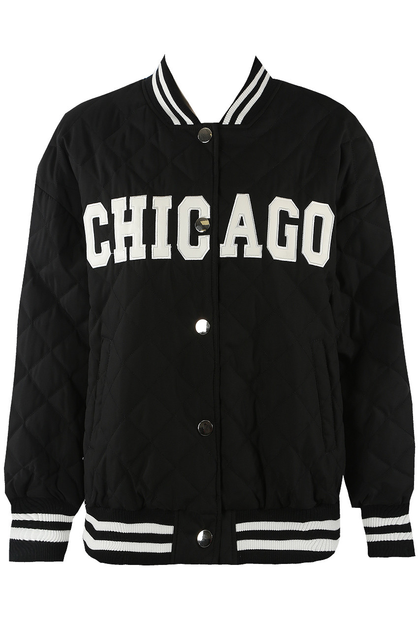 Chicago Slogan Quilted Jacket - Buy Fashion Wholesale in The UK