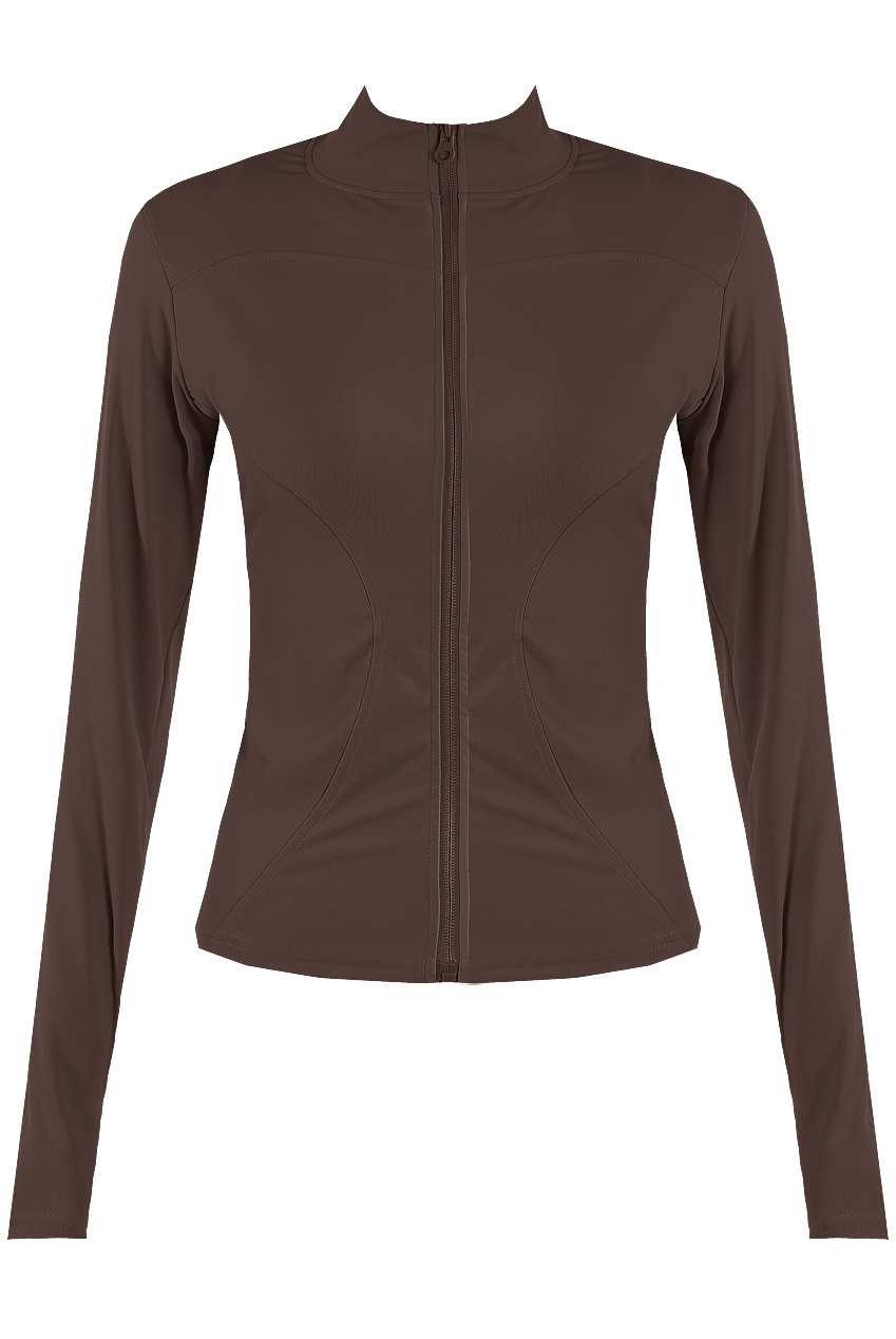 Fitted Zip Front Long Sleeve Gym Top - Buy Fashion Wholesale in The UK