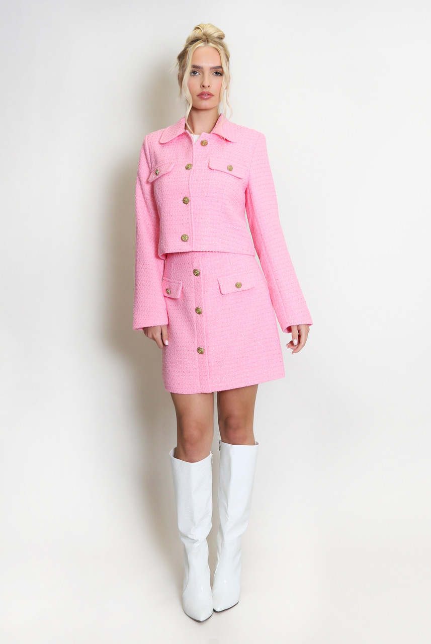 Tweed Cropped Blazer And Mini Skirt Set - Buy Fashion Wholesale in The UK
